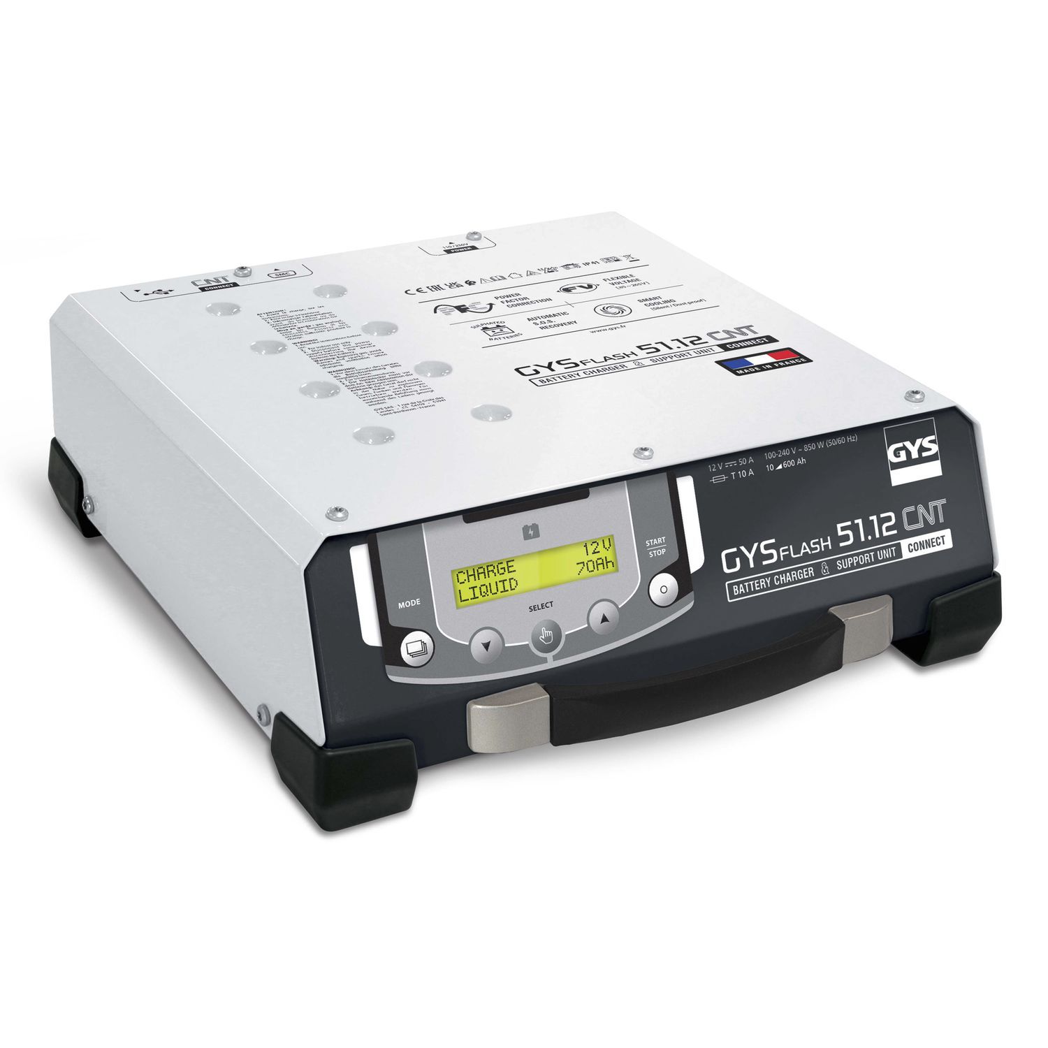 Desktop battery charger - GYSFLASH 51.12 CNT FV - GYS - mobile / LFP / lead