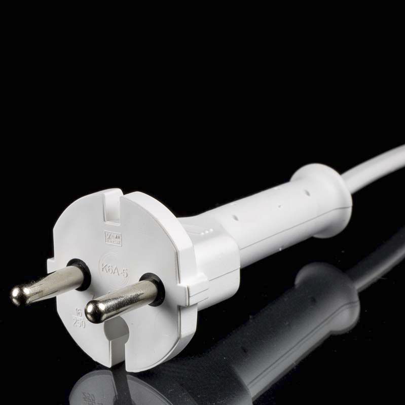 2-pole electrical plug - K6A-5 - Müller Plastik GmbH - Schuko type / CEE