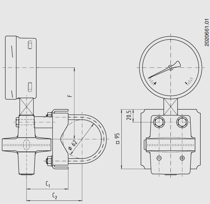 Analog pressure gauge / differential pressure / process / for gas - 732 ...