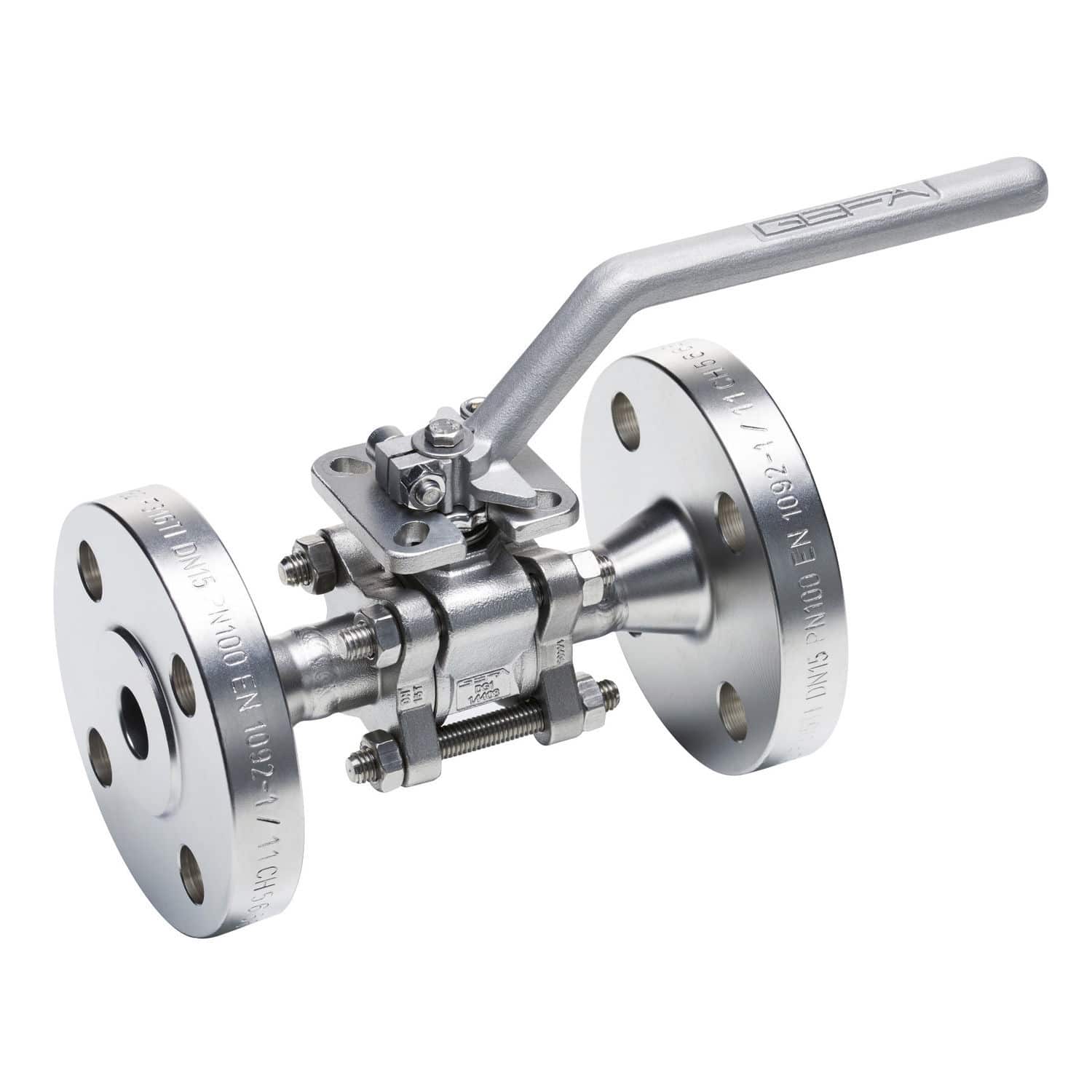 Ball valve - DG1 - GEFA Processtechnik - lever / mounting flange / weld