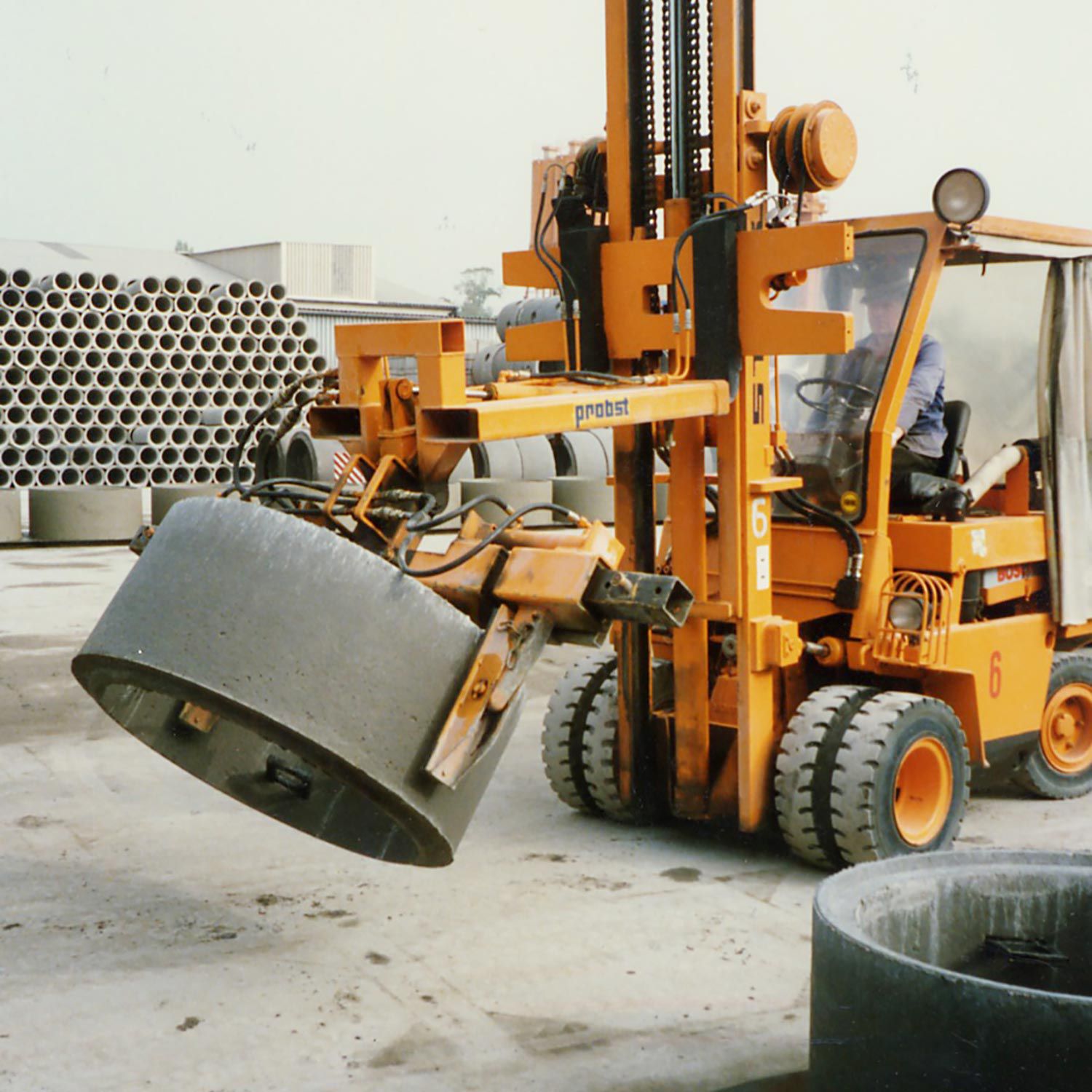 Forklift truck hydraulic clamp - AG series - Probst GmbH - for manhole ...