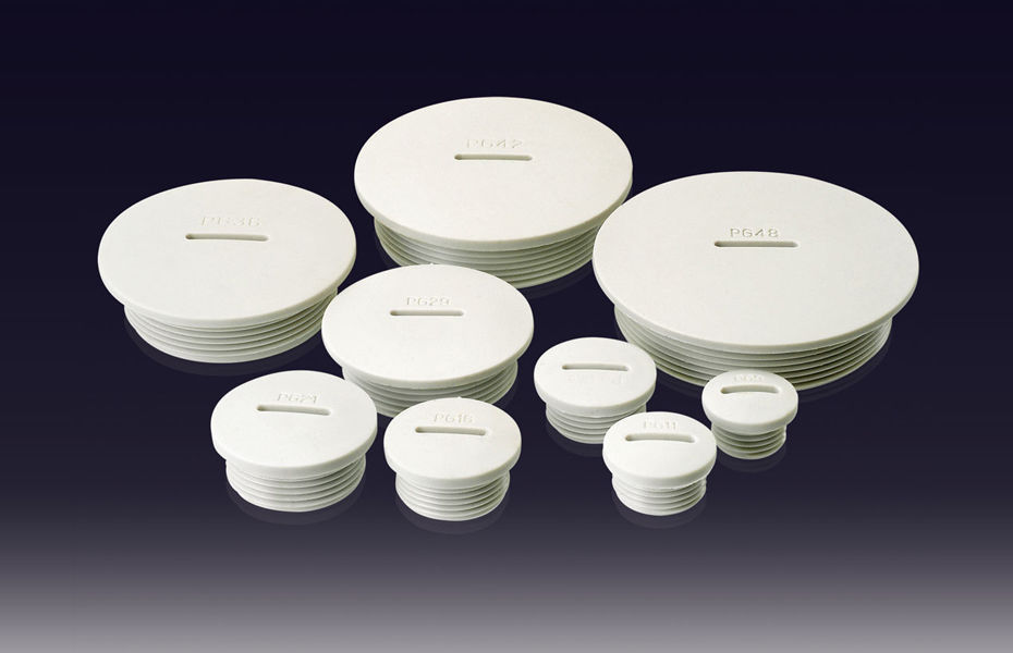 Round plug - SP-M series - BOXCO Inc. - threaded / polyamide / protection