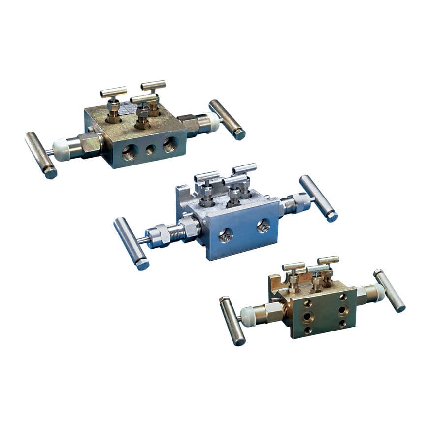 5-way manifold - M63A/65T/65A - Pentair Valves & Controls - for gas