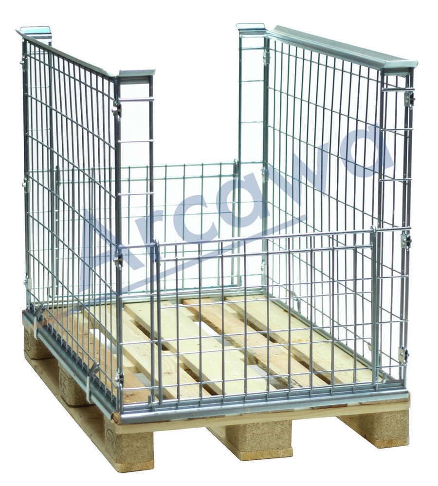 Foldable pallet collar - PA120808-2K08 - Arcawa GmbH - metal / wire ...