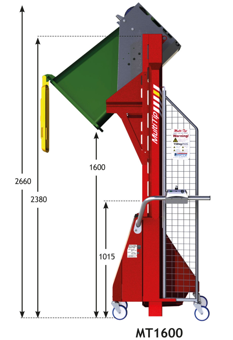 Manual tipping station - 80 - 140 l, 1 200 - 1 600 mm | Multi-Tip ...