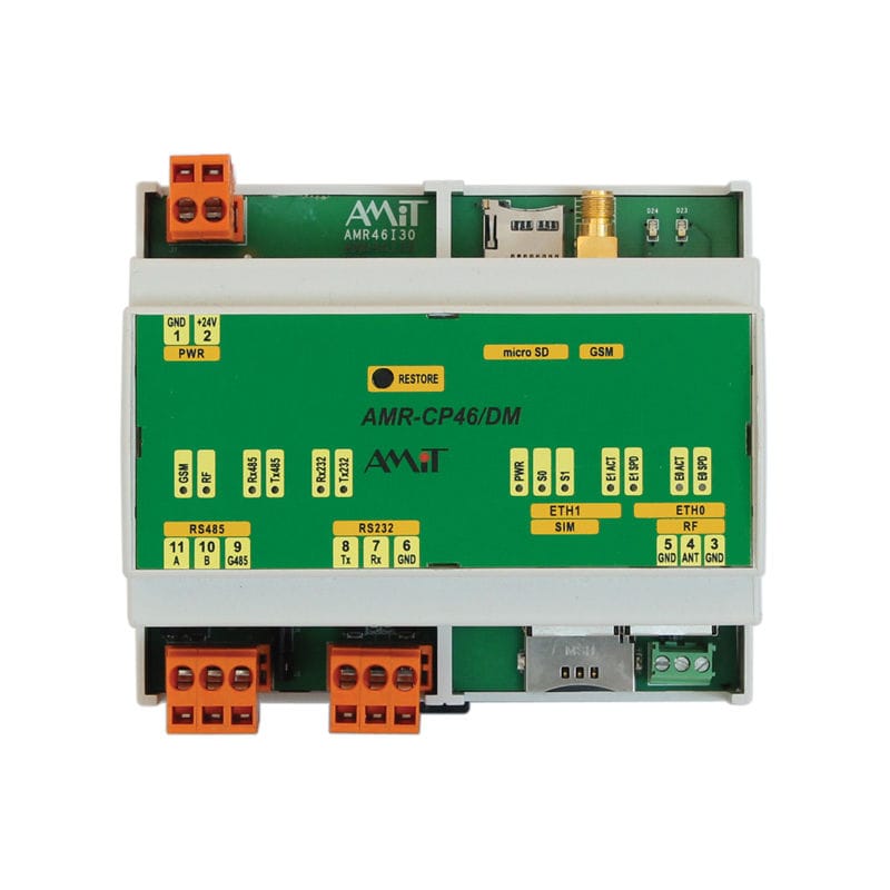 DIN rail PLC - AMR-CP4 series - AMiT, spol. s r.o. - RS485 / Modbus / RS232