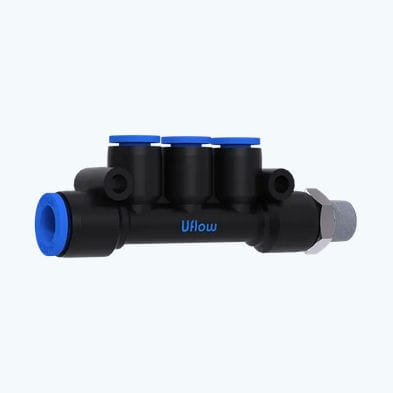 Pneumatic fitting - VO-48 - UFLOW AUTOMATION - threaded / elbow / plastic