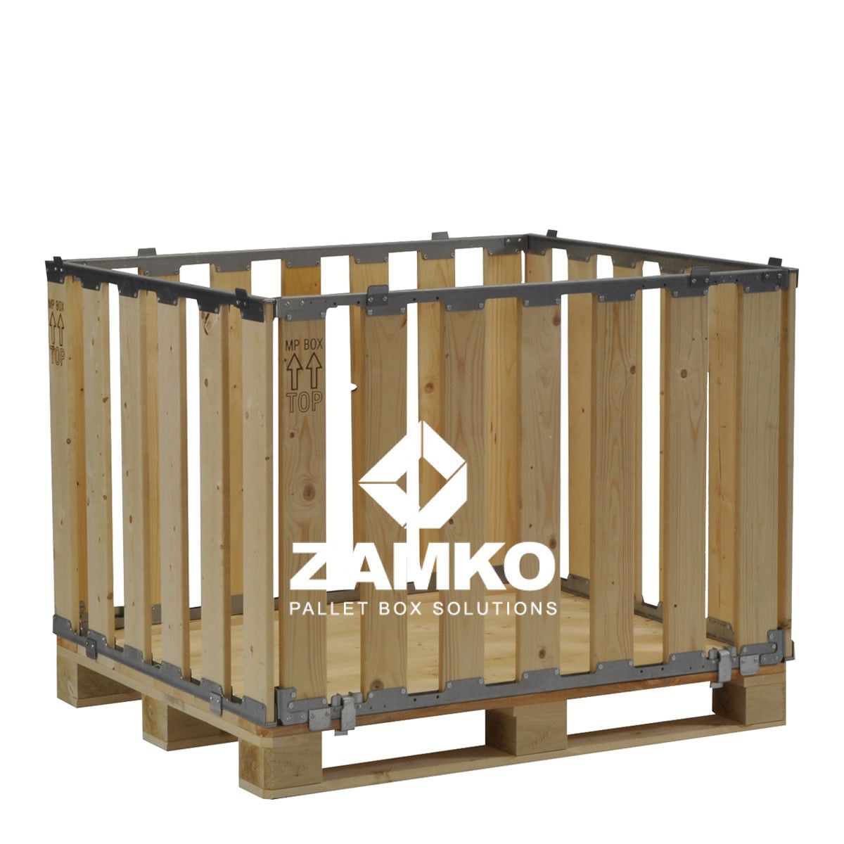 Wood pallet box - MPB.b80 - ZAMKO - storage / transport / protection