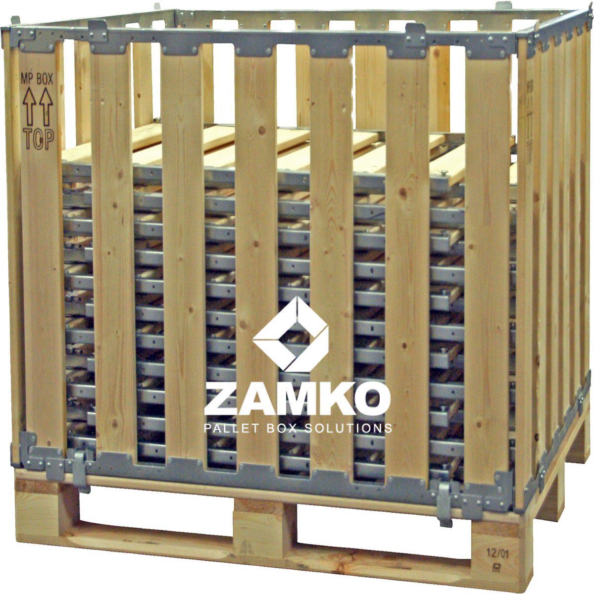 Wood pallet box - MPB.b110 - ZAMKO - transport / storage / swing