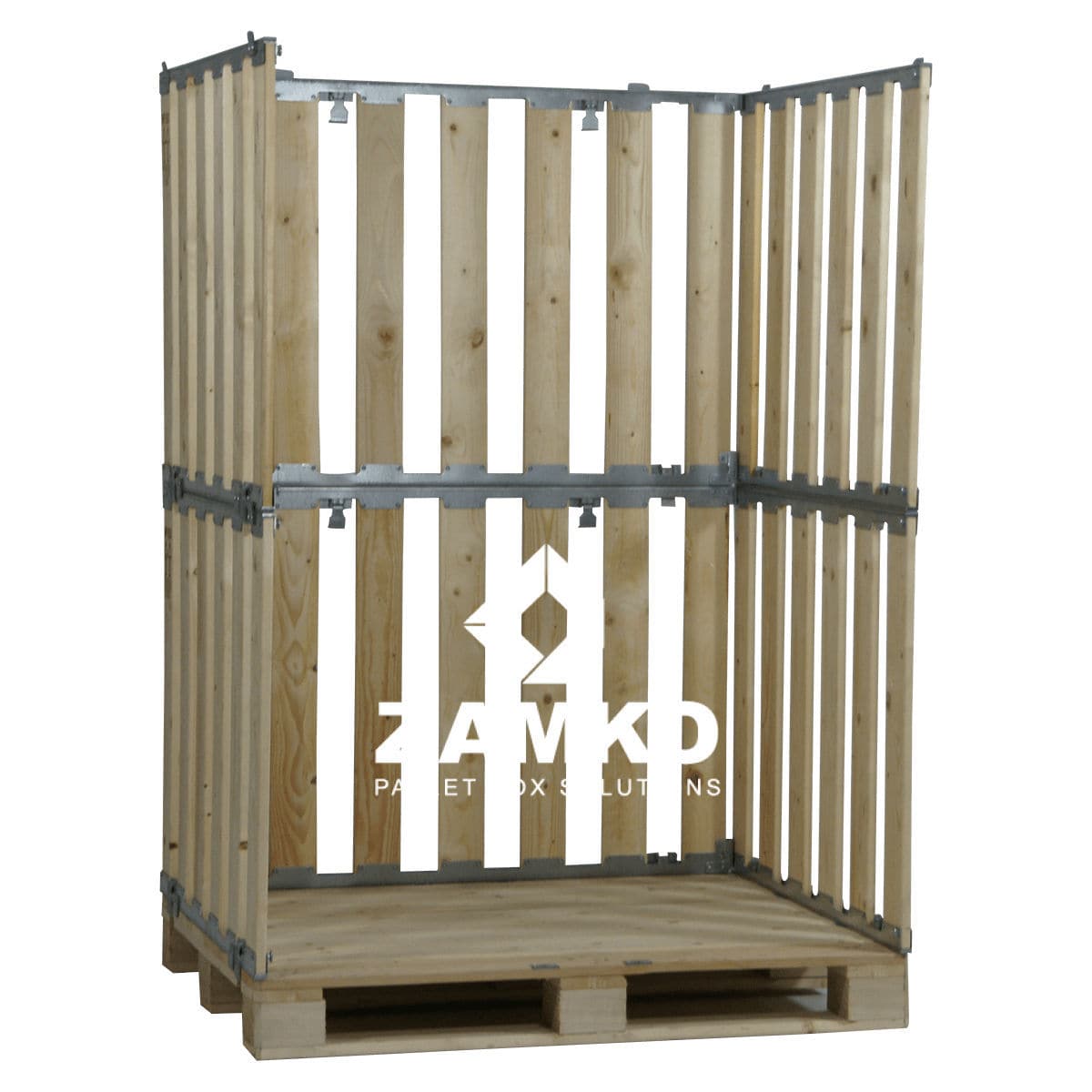 Wood pallet box - MPB.b160.A - ZAMKO - storage / foldable / reusable