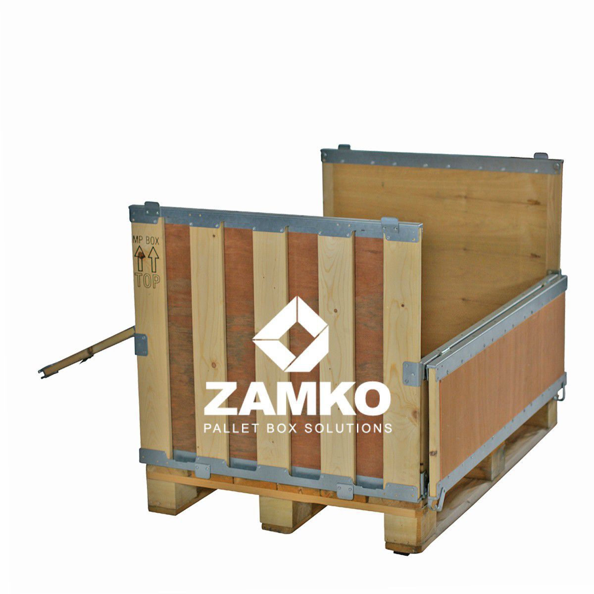 Plywood pallet box - MPB.e70.F2C - ZAMKO - storage / foldable / reusable