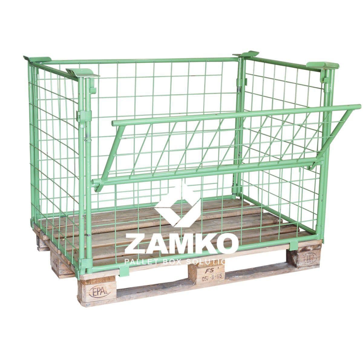 Steel pallet box - SBN.e80.F - ZAMKO - storage / foldable / stackable