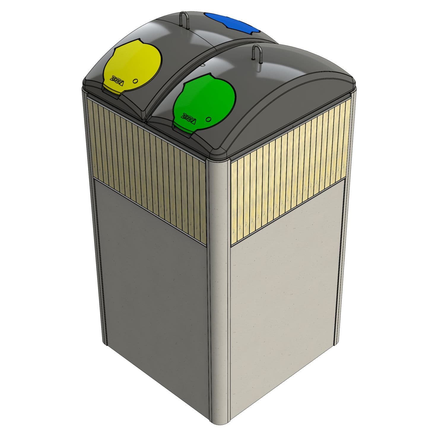 Steel waste bin - RBin® Maxi duo 1500 solo 3000 - Zweva Rotomoulding NV ...