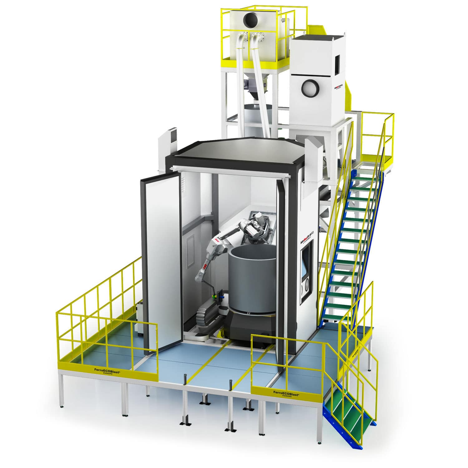 Robotic sandblasting machine - RoboBlast - FerroECOBlast - injector ...