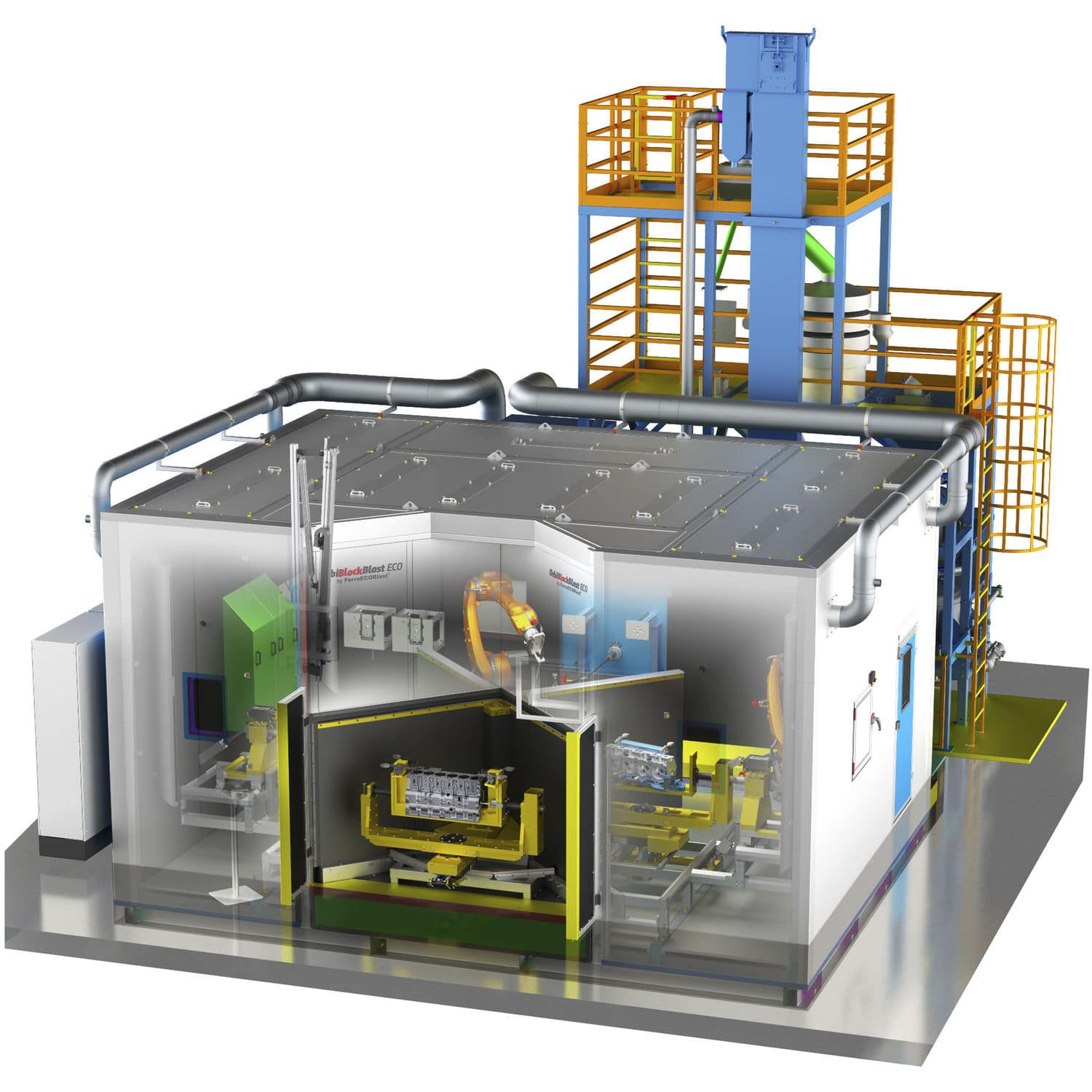 Automatic sandblasting machine - OrbiBlockBlast - FerroECOBlast ...