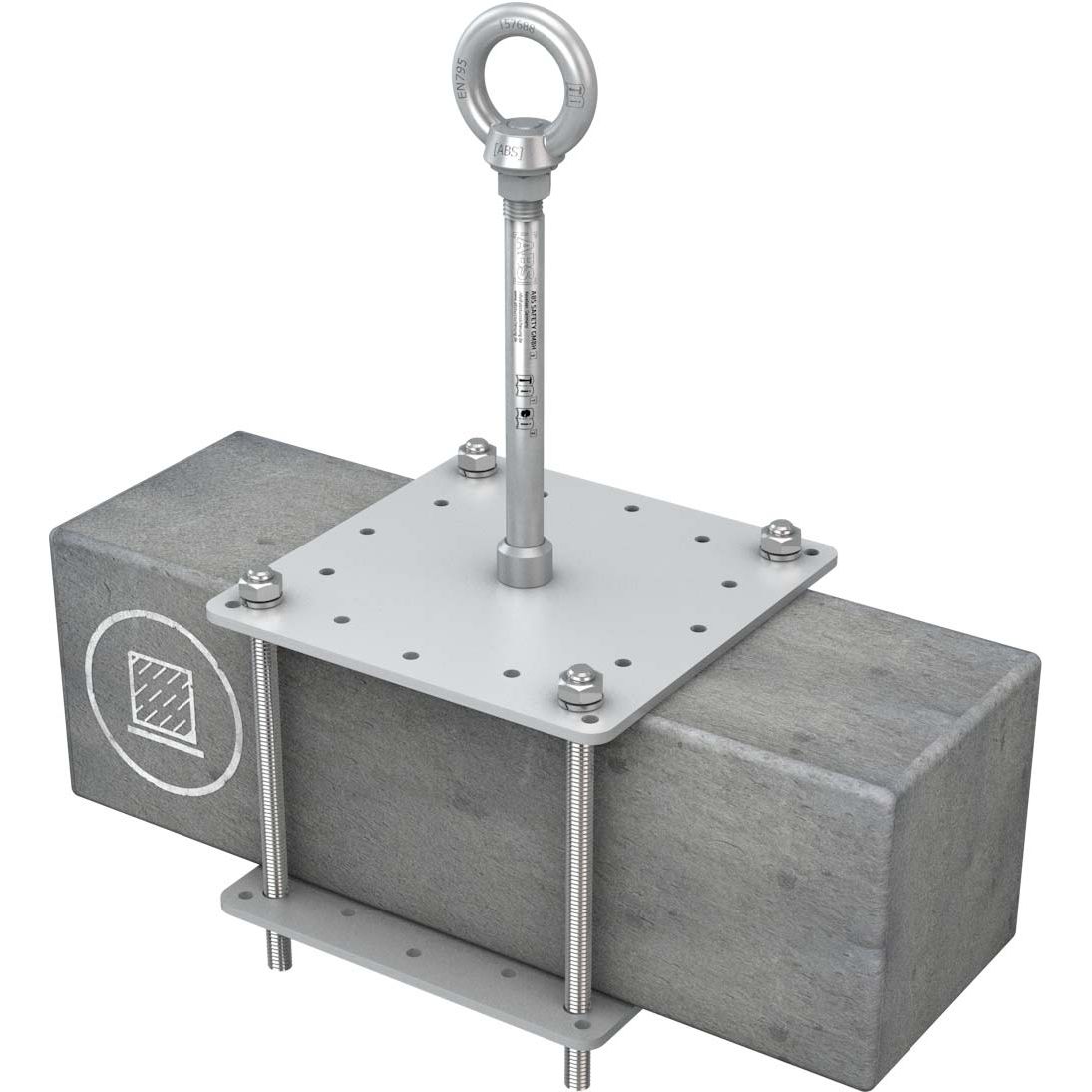 Stainless steel fall arrest anchor - ABS-Lock X-Klemm - SafetyConcept s ...
