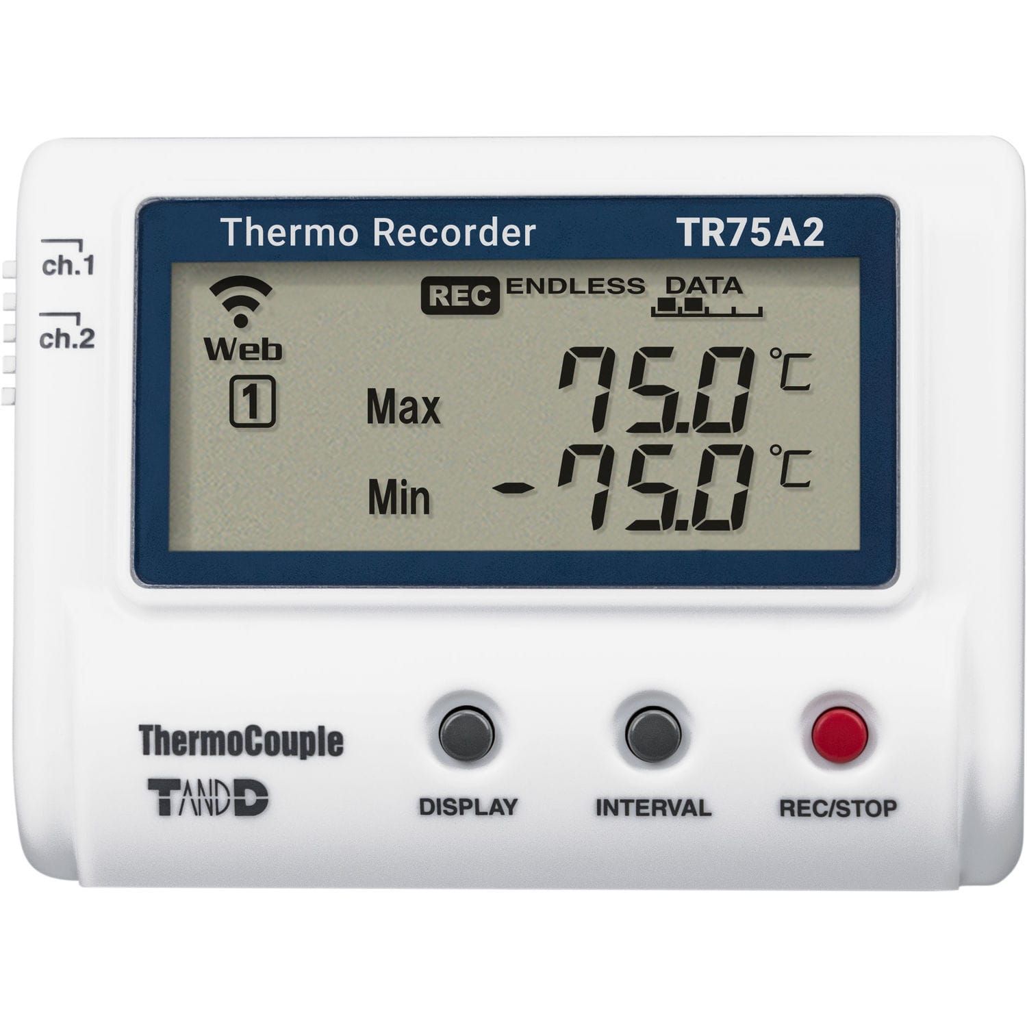 Temperature data logger - TR75A2 - T&D Corporation - USB / Bluetooth / WiFi