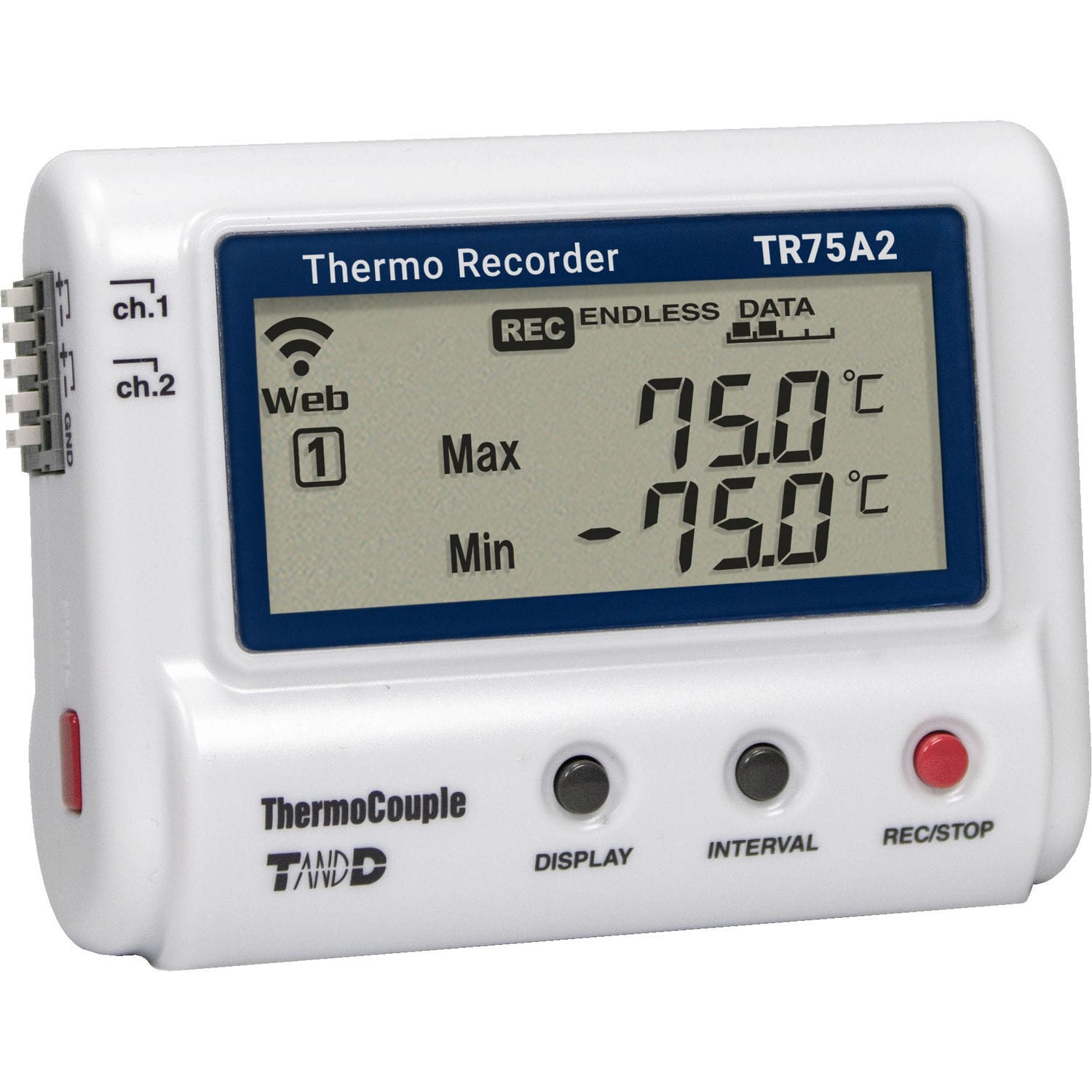 Temperature data logger - TR75A2 - T&D Corporation - USB / Bluetooth / WiFi