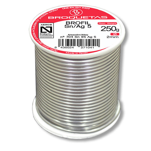 Lead-free soldering wire - BROFIL Sn/Ag 5 - Broquetas - for hot gas ...