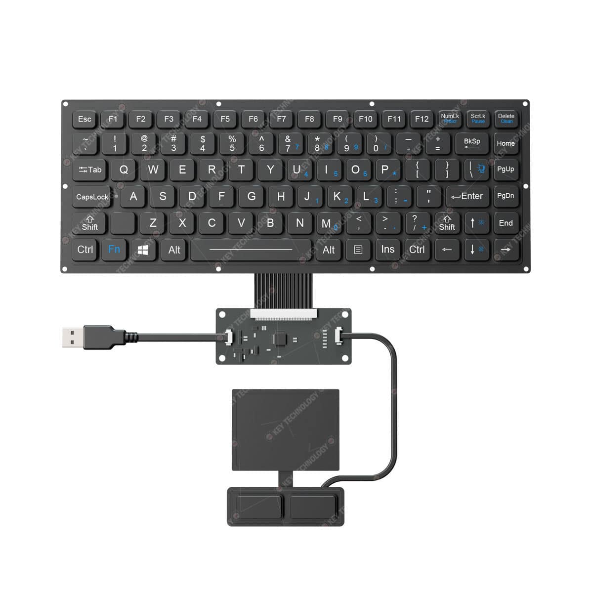 Panel-mount keyboard - K-TEK-M280-FN-BL-FC-KC+TP65-DML+2K - Key ...