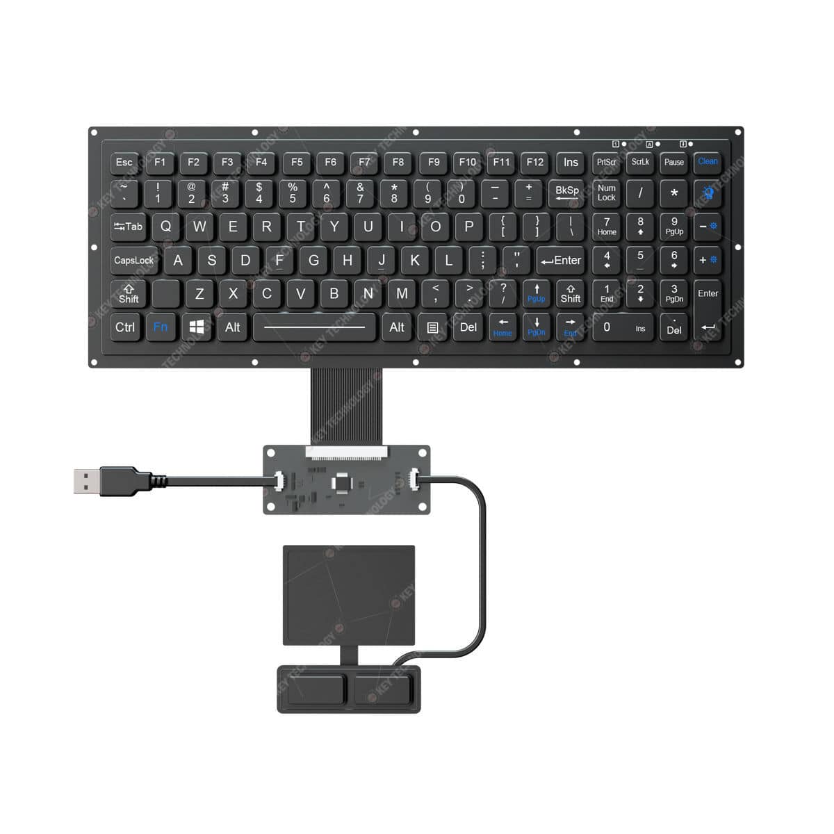 Panel-mount keyboard - K-TEK-M315KP-FN-BL-FC-KC+TP65-DML+2K - Key ...