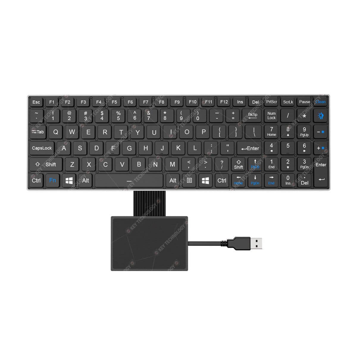 Panel-mount keyboard - K-TEK-V340KP-FN-BL-FC-SC-DWP+TP85-DML - Key ...
