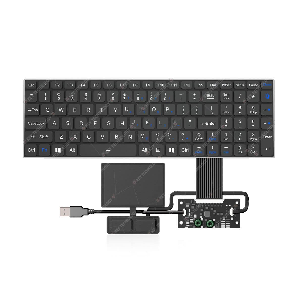 Panel-mount keyboard - K-TEK-V340KP-FN-BL-FC-SC-ANA-151B-DWP+TP85+2K ...