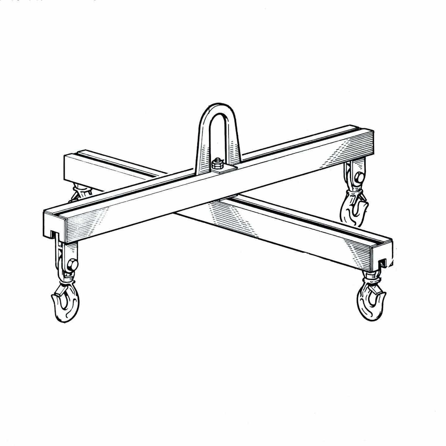 Cross spreader beam - PSD - SAPEM - industrial / adjustable / double