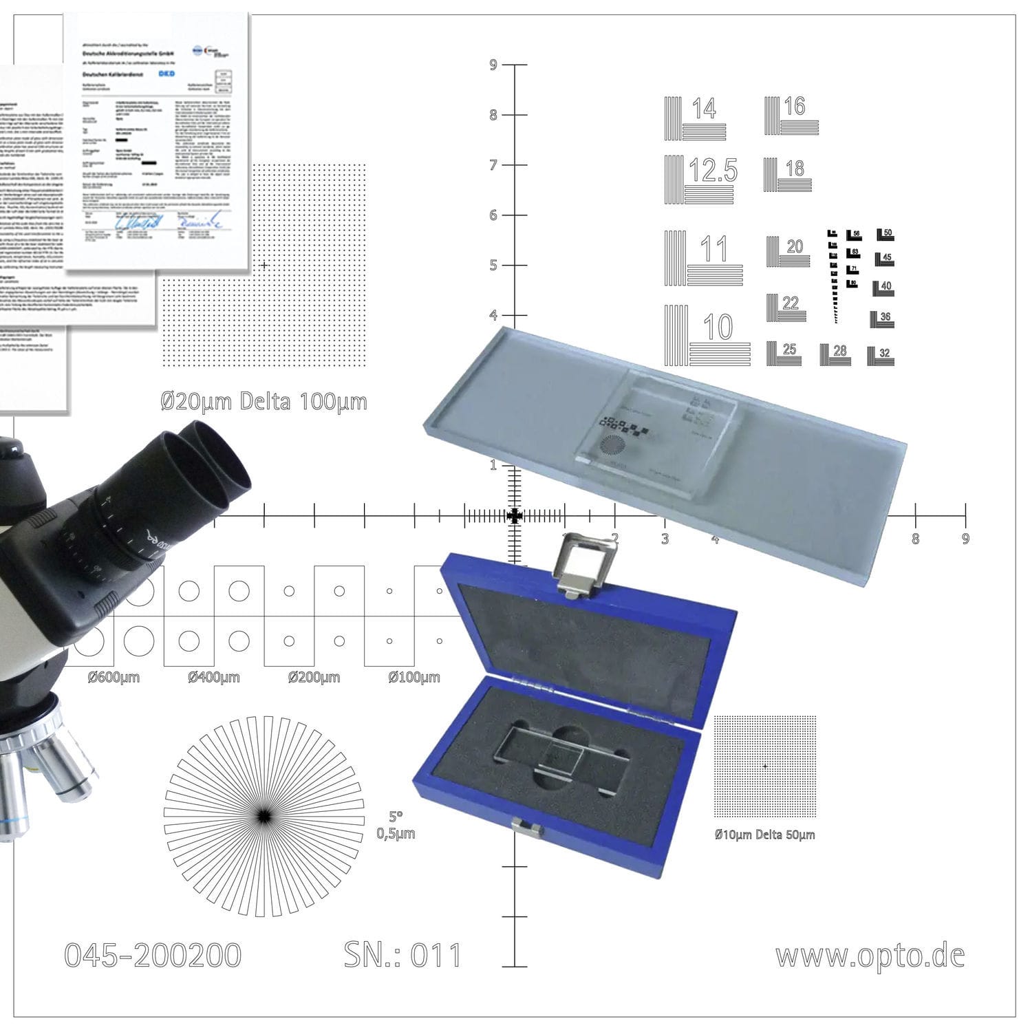Microscope calibration equipment - 045-200200 - OPTO - for micron-scale ...