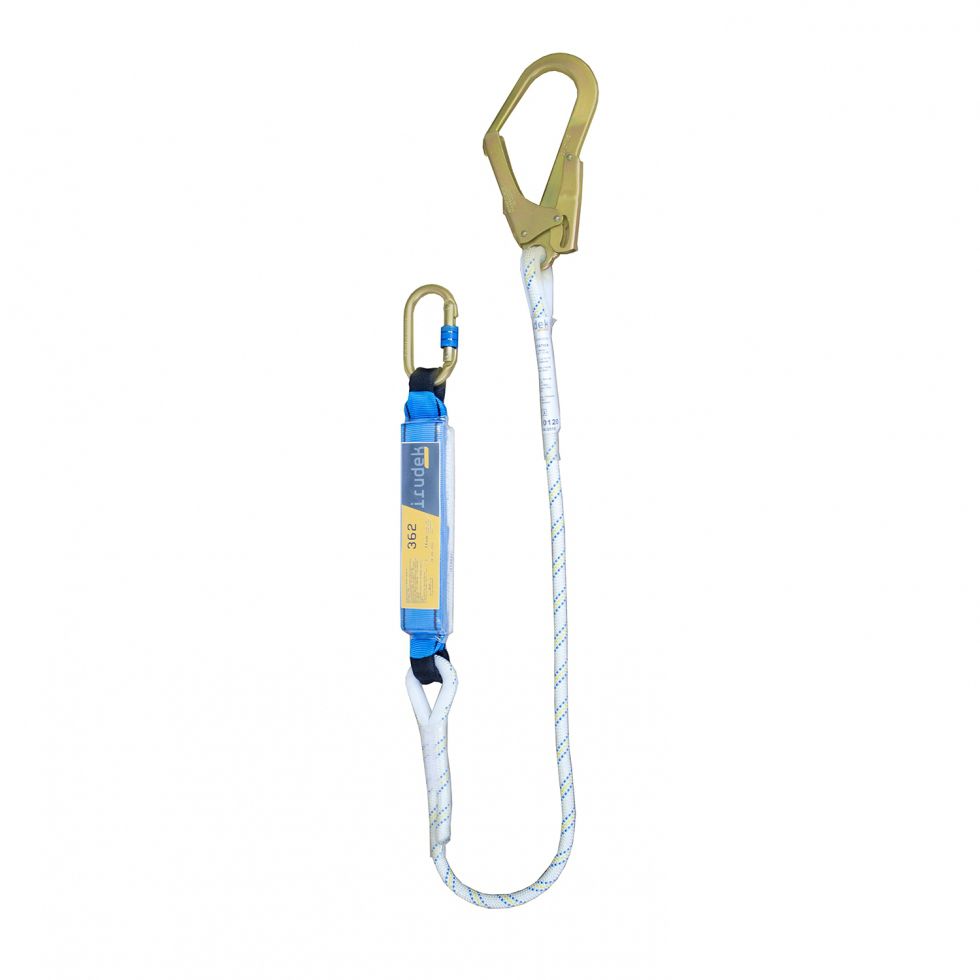 Shock absorbing fall arrest lanyard - SEKURALT 362 - IRUDEK 2000 S.L.