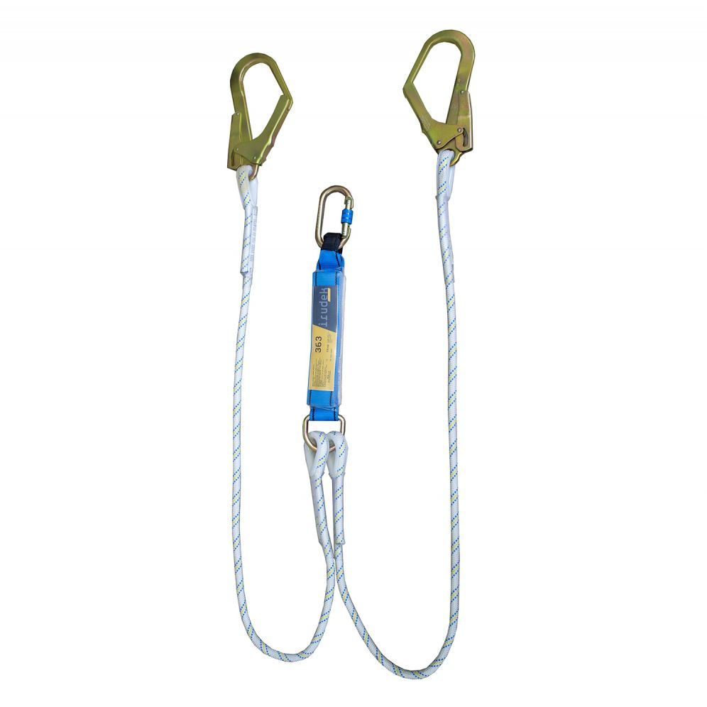 Webbing fall arrest lanyard - SEKURALT 363 - IRUDEK 2000 S.L. - shock ...