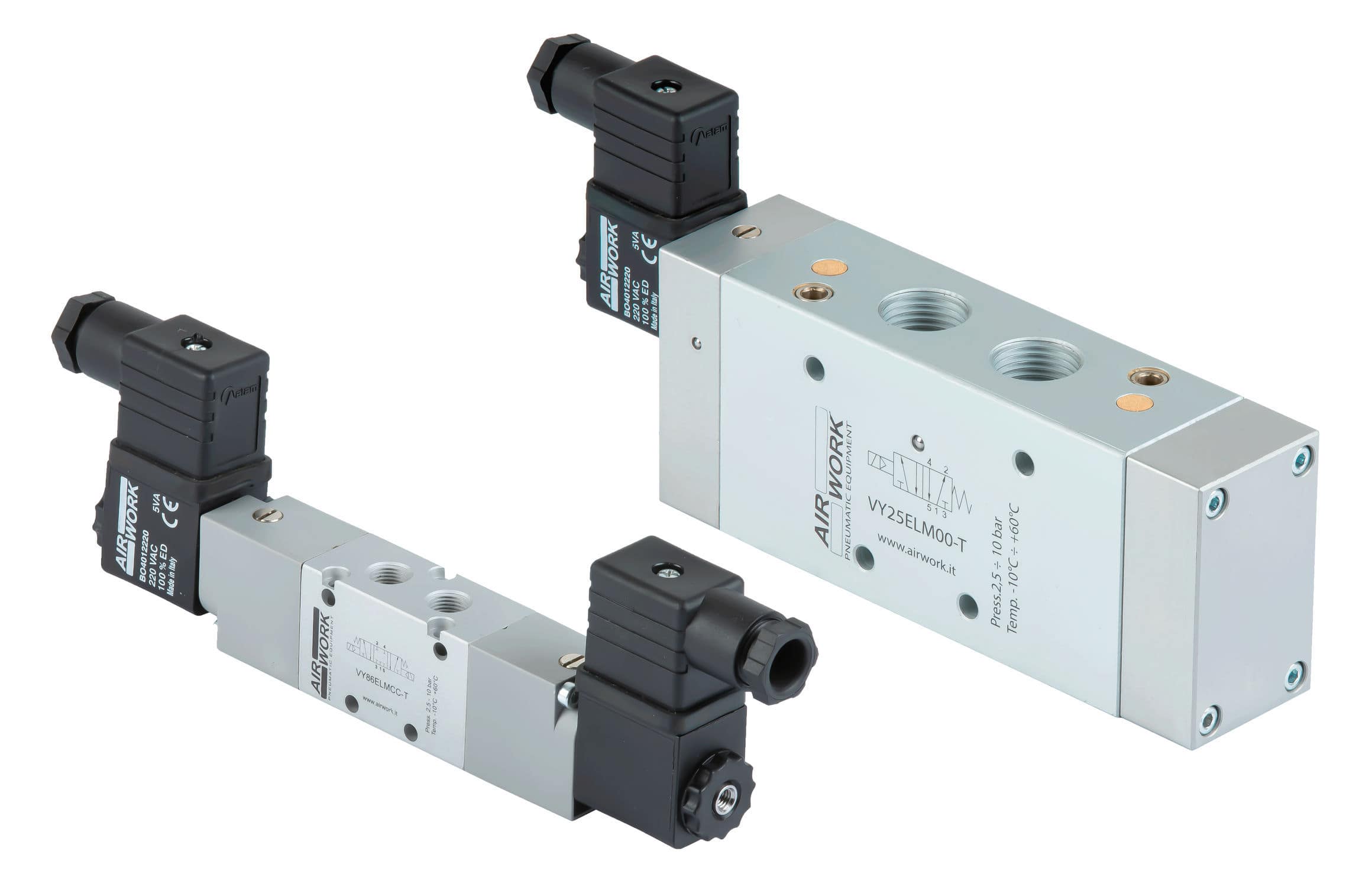 Solenoid-operated pneumatic directional control valve - VY series - A&T Fluid solutions - spool ...