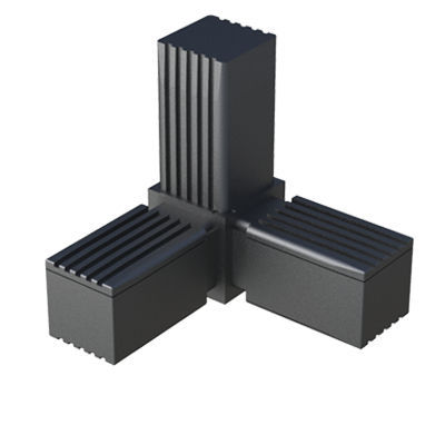 Square tube connector - THCYA - ISC PLASTIC PARTS - steel / polyamide