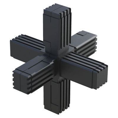 Square tube connector - THCBA - ISC PLASTIC PARTS - steel / polyamide