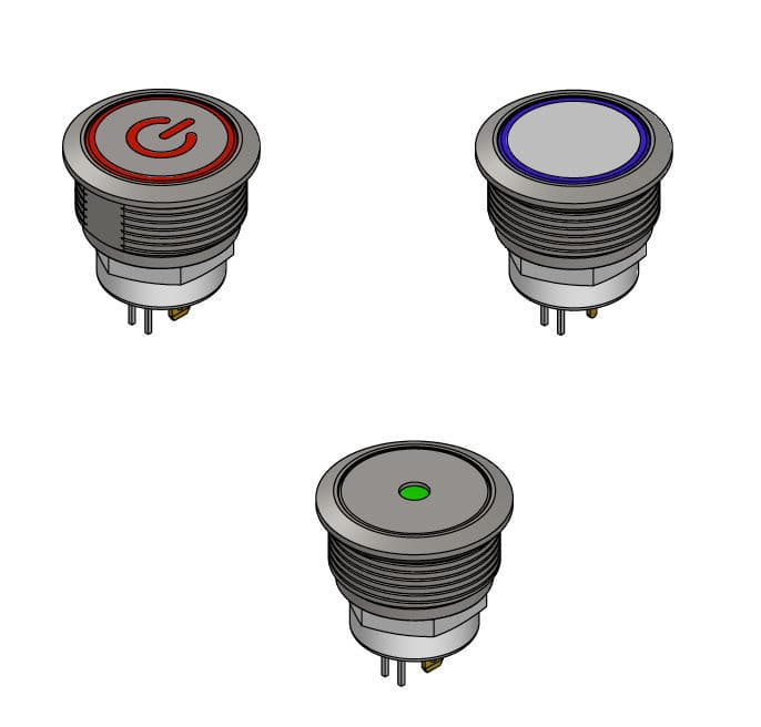 Touch push-button switch - W48M series - LUMEX - waterproof / IP67 / metal