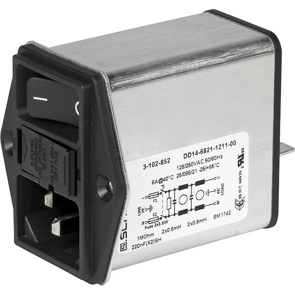 Integrated power entry module - DD14 series - SCHURTER - fuse / with ...