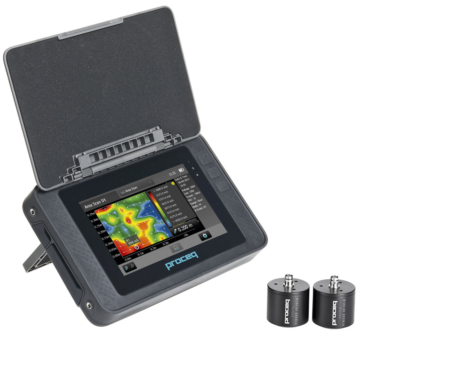 Pulse echo ultrasonic NDT inspection device - Pundit 200 - Proceq