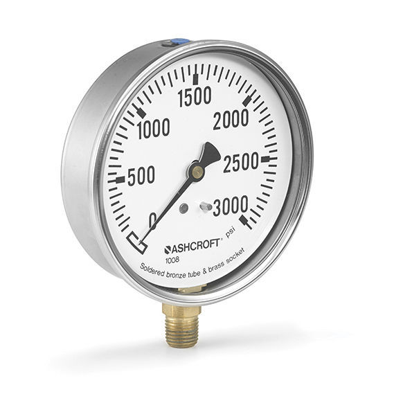 Dial pressure gauge - 1008A - ASHCROFT - threaded / NPT 1/4 / stainless ...