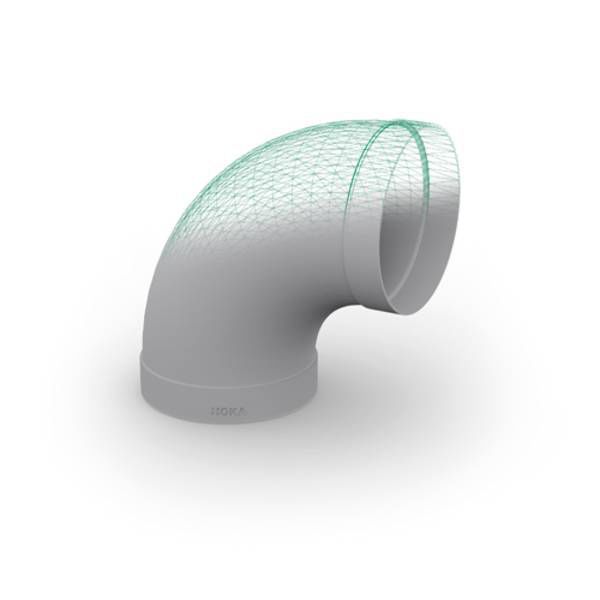 Pneumatic fitting - HoKa GmbH - socket / weld-on / 90° angle
