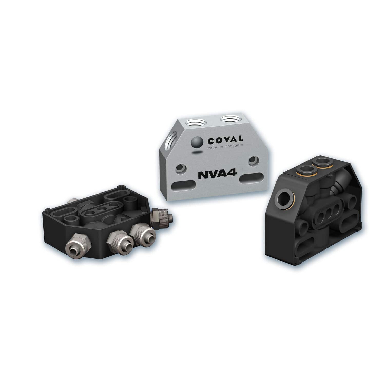 Multi-channel manifold - NV series - COVAL - aluminum / for vacuum ...