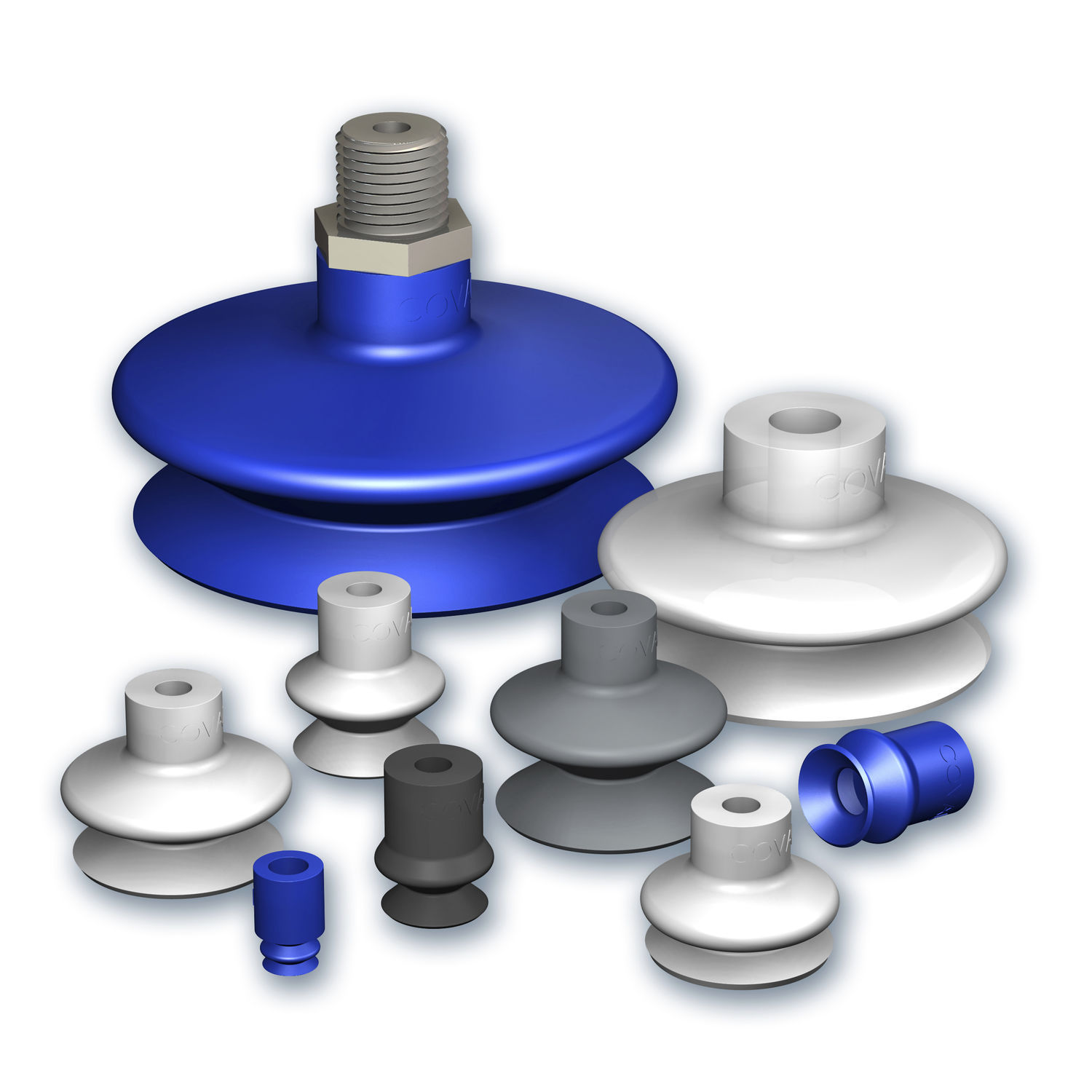 Bellows suction cup - VSA series - COVAL - flat / NBR / aluminum