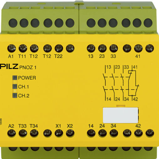 Emergency stop safety relay - PNOZ 1 - PILZ - panel-mount / dual ...