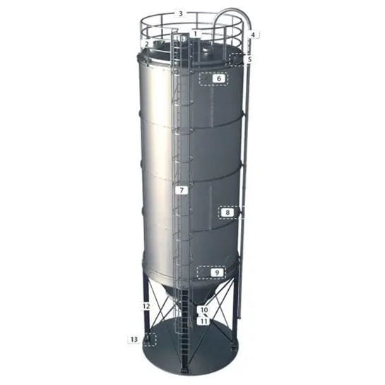 Powder silo - Plastic Systems S.p.A. - for granulates / aluminium