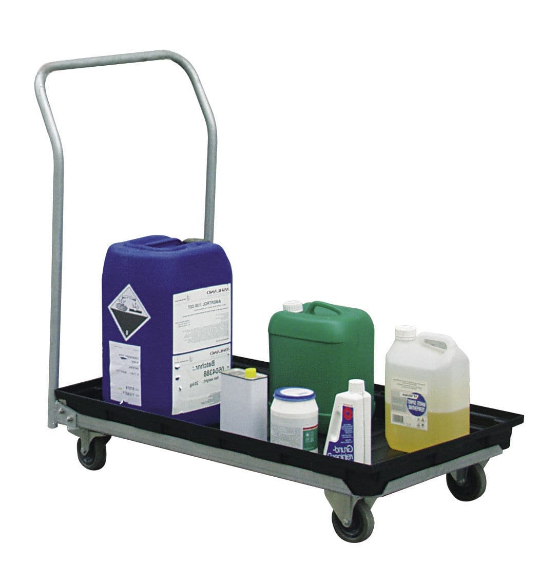 Spill cart - SOLO - CEMO - galvanised steel / shelf / light-duty