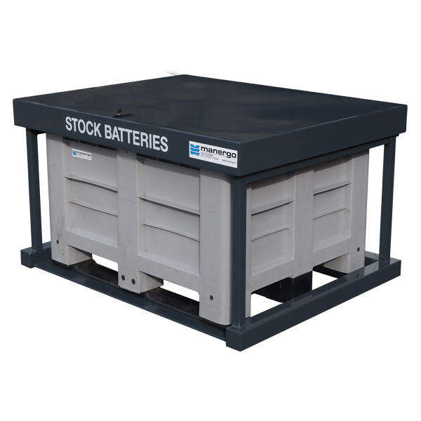 Used battery pallet box - SB60 - MANERGO - plastic / storage / with lid