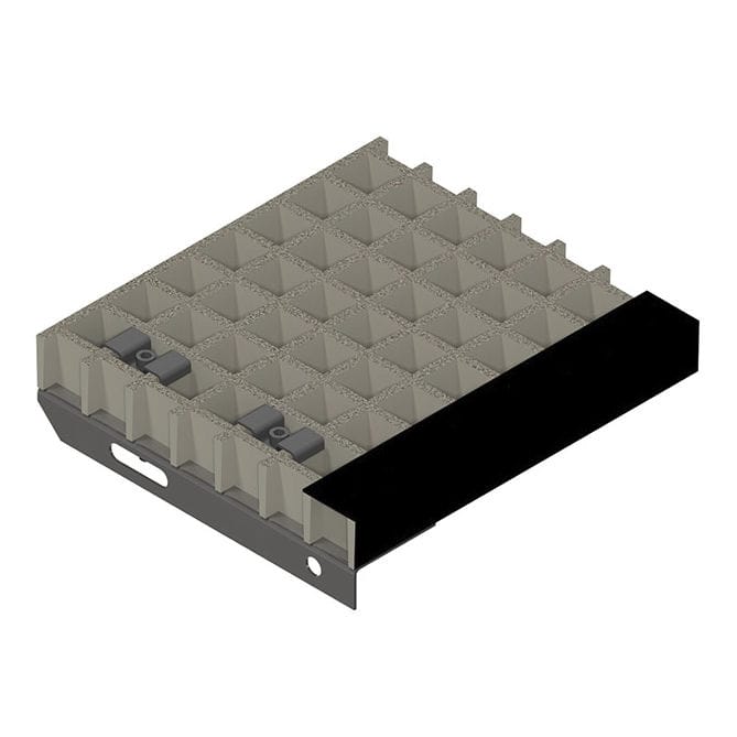 GRP grating - Meiser - stainless steel / corundum / square mesh