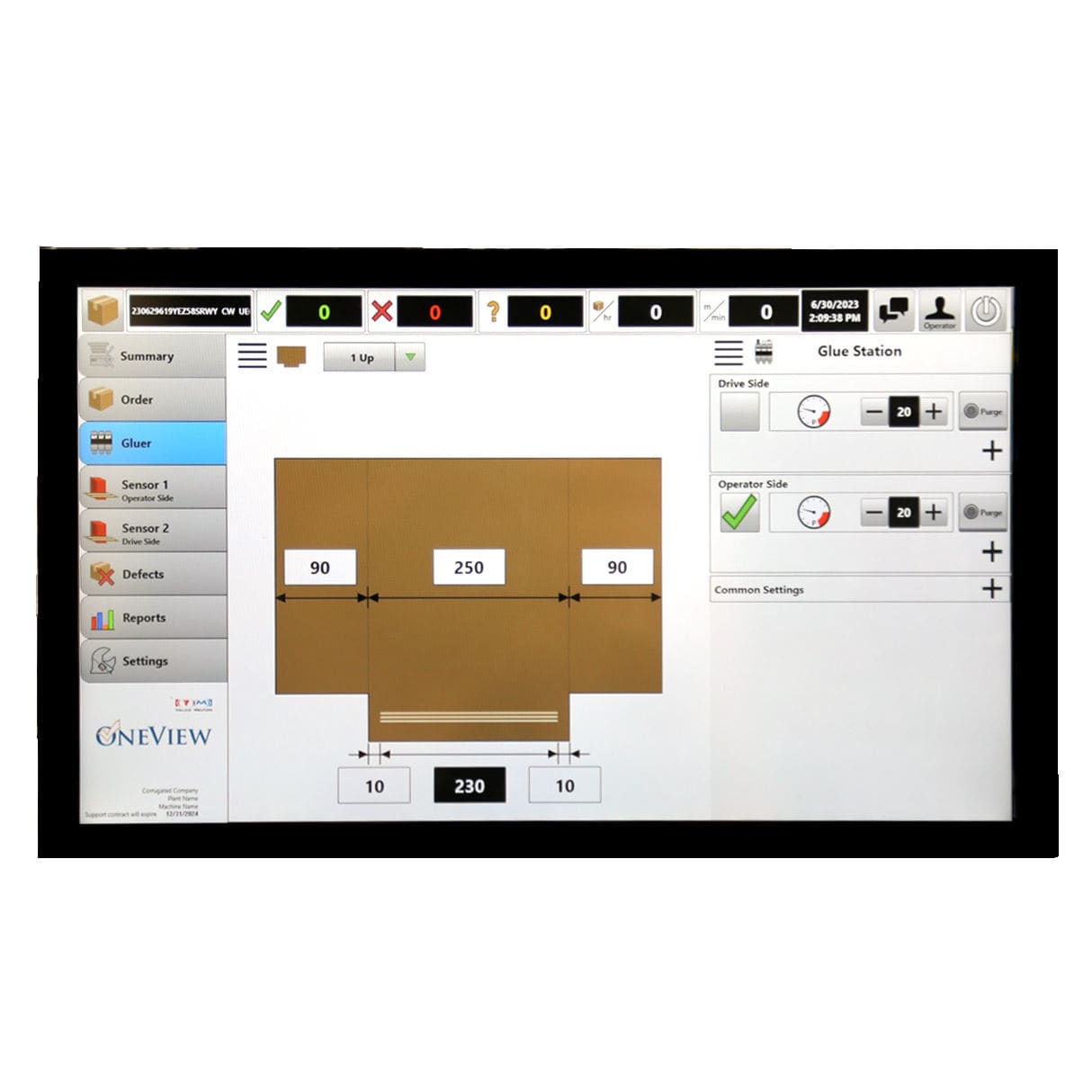 LCD monitor - OneView - Valco Melton - 22" / 10" / industrial