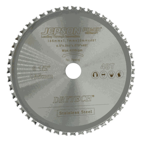Circular saw blade - JEPSON POWER - cutting / stainless steel / for metal