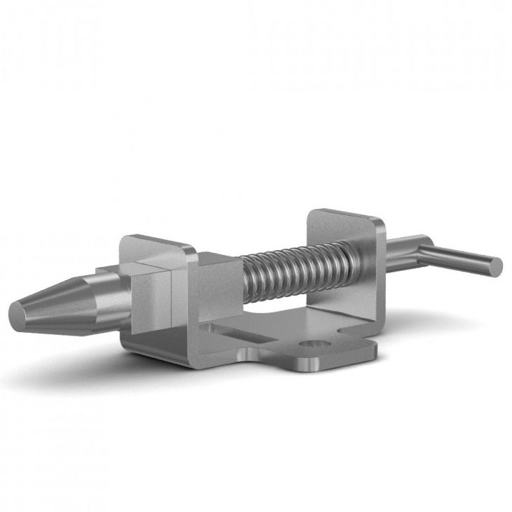 Sliding bolt latch - 16-1-4034 - PINET INDUSTRIE - zinc-plated steel / stop