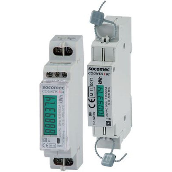 Single-phase electric energy meter - COUNTIS E0x series - SOCOMEC - DIN rail / RS-485 / Modbus